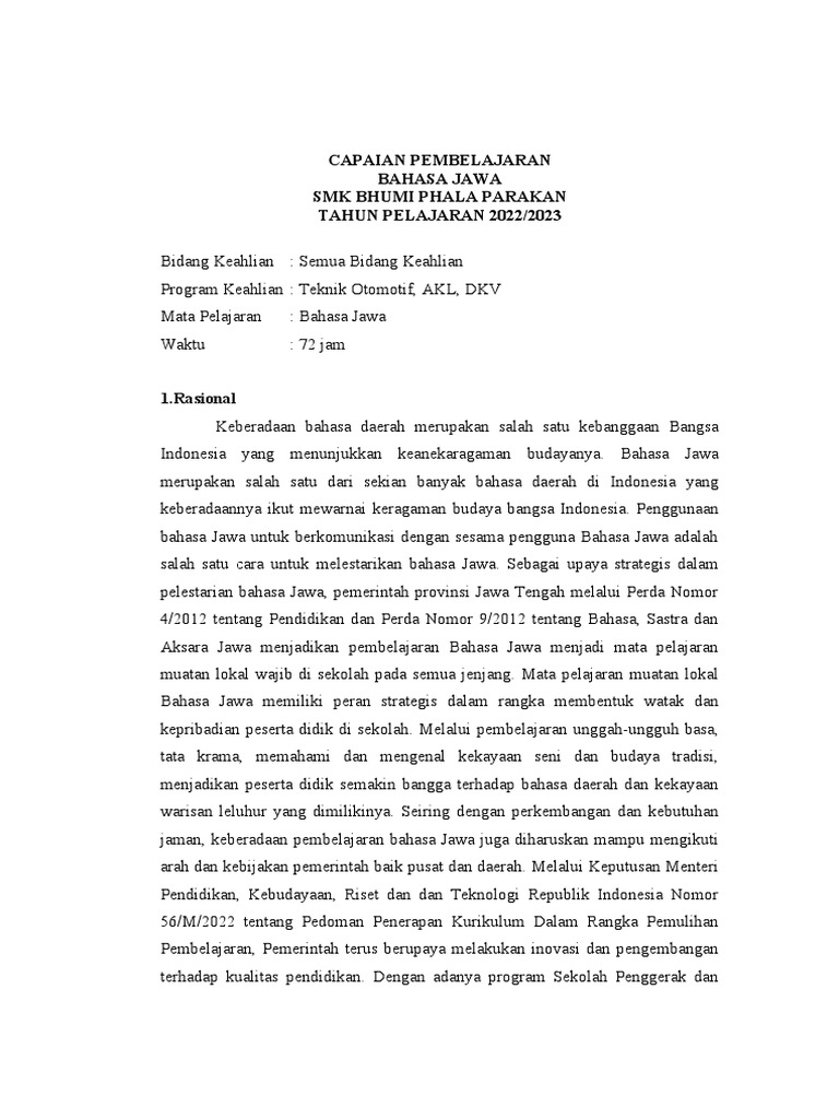 CP Bahasa Jawa | PDF