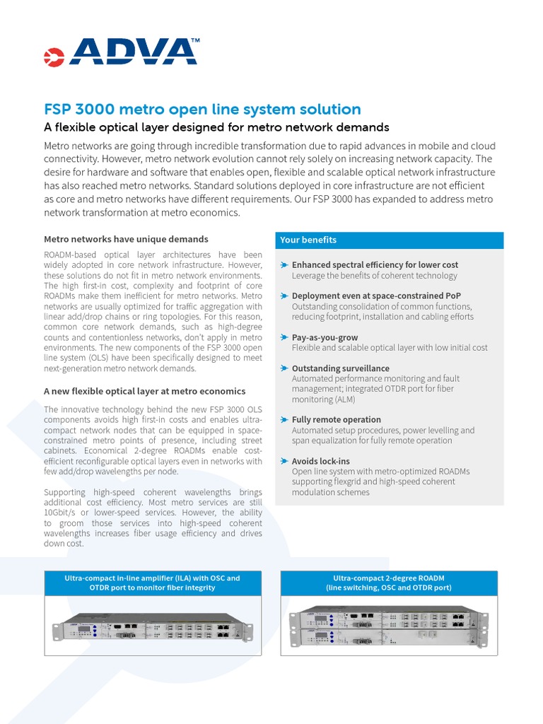 FSP 3000 Metro Ols Solution | PDF | Computer Network | Rapid Transit