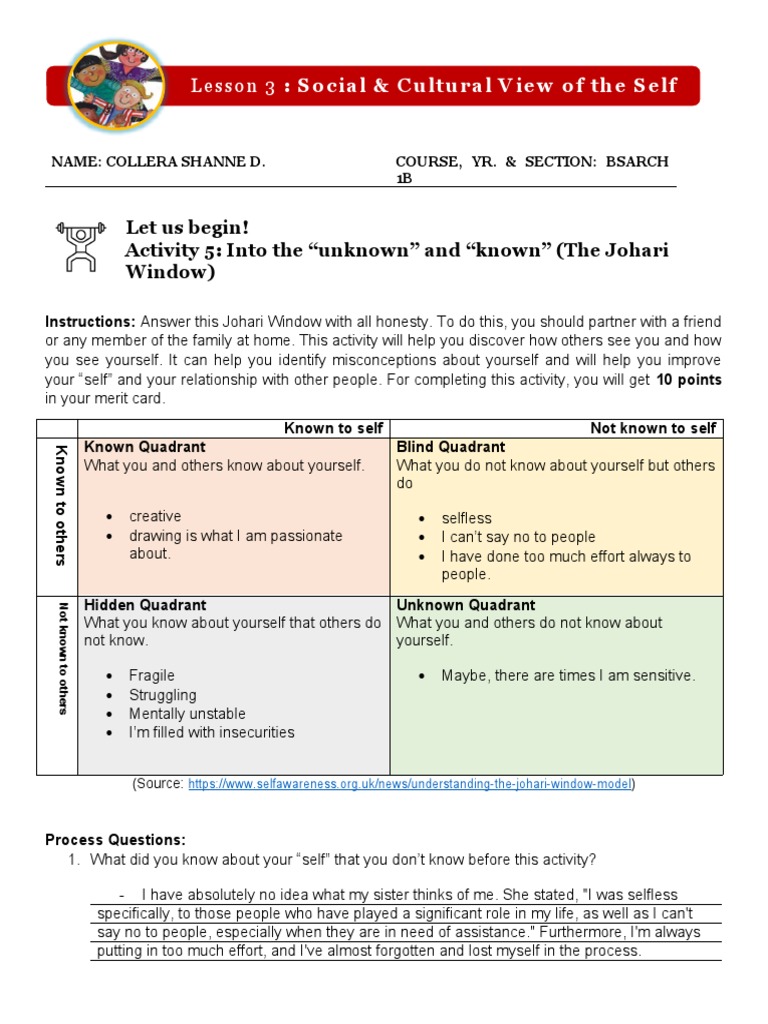 UTS Unit 1 - Lesson 3 - Activity 5 & 6 - SLP 3 - Reflection | PDF ...