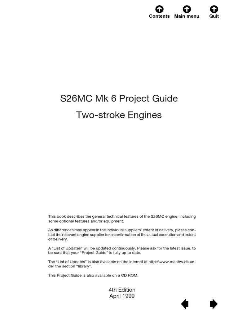 S26MC MK 6 Project Guide Two-Stroke Engines: Main Menu Quit | Download ...