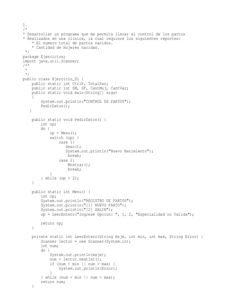 Ejercicios de Programacion en Java - Modularizado | PDF | Programación de computadoras | Informática