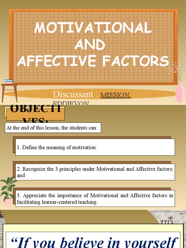 Motivational Affective Factors | PDF | Motivational | Motivation