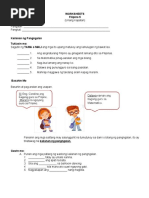 Simuno at Panaguri Worksheet | PDF