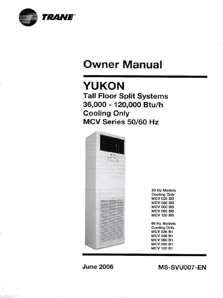 Yukon MCV Series Owner's Manual | PDF | Science & Mathematics