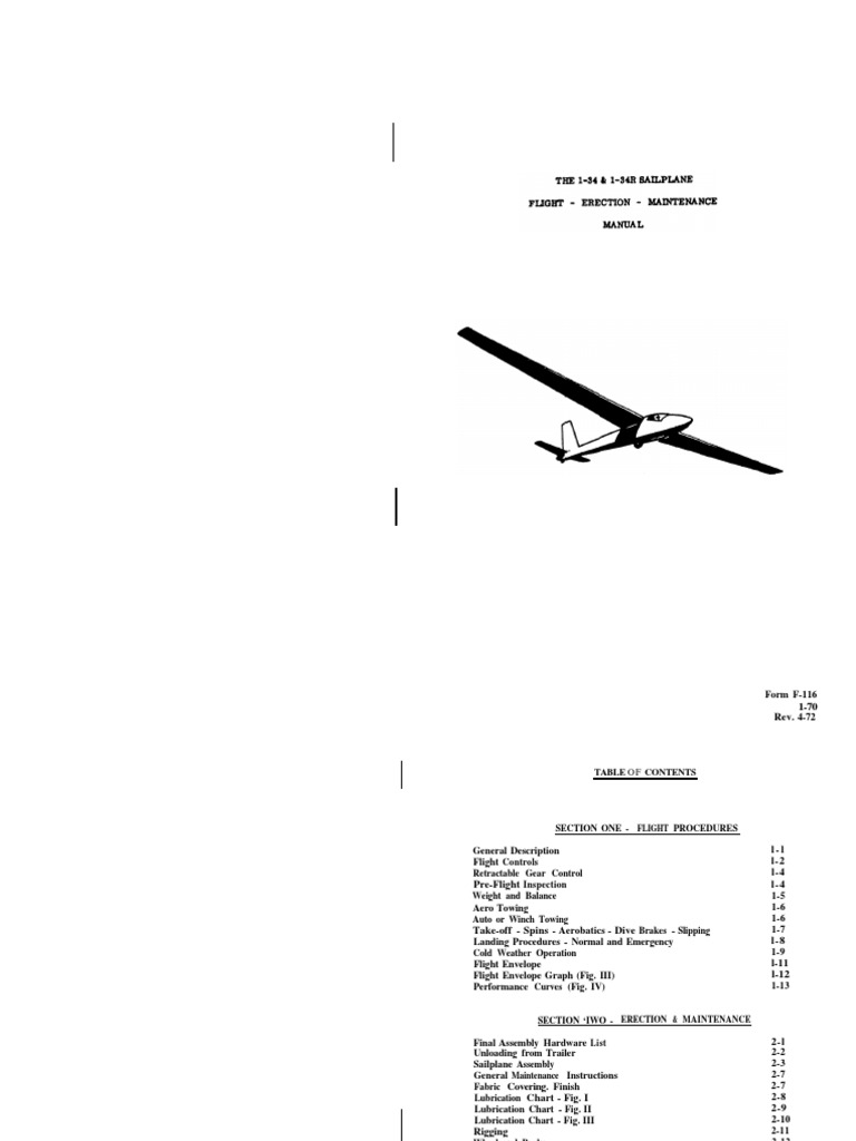 SGS 1-34 Poh | PDF | Glider (Sailplane) | Aircraft Flight Control System