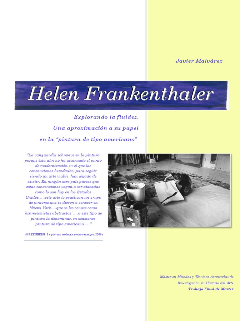 Helen Frankenthaler - Explorando La Fluidez - Javier Malvárez | PDF ...