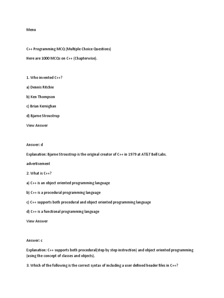 Cpp Pdf C Parameter Computer Programming 7686