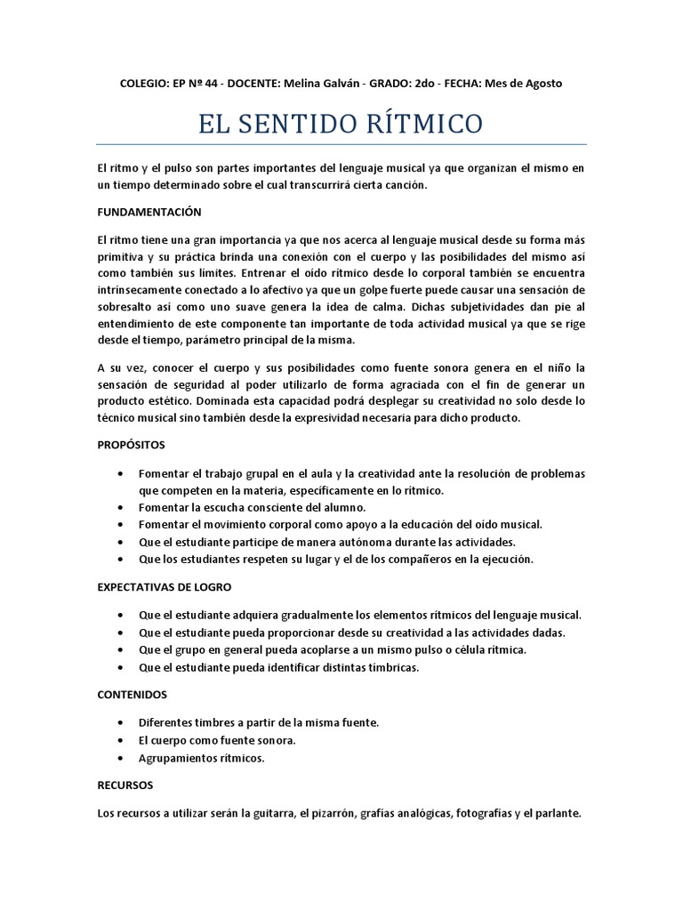 El Sentido Rítmico-1 | PDF | Ritmo | Canciones