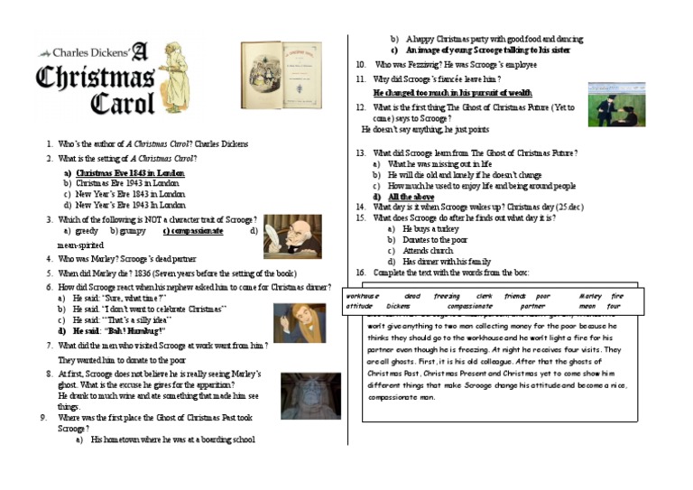 A Christmas Carol (Tasks) | PDF | Ebenezer Scrooge | A Christmas Carol