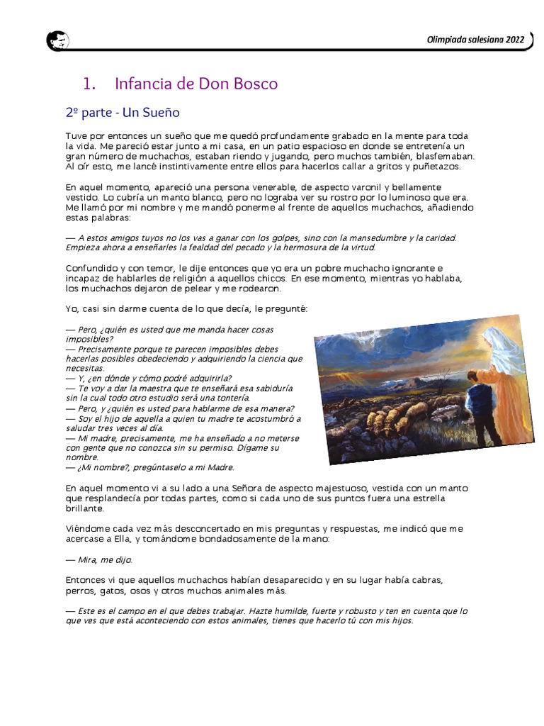 Cap. 1. Parte 2. Resumen Memorias Don Bosco | PDF