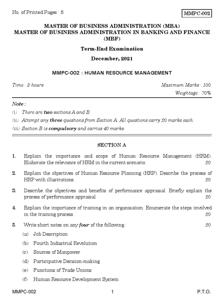 MMPC-002 Human Resource Management | PDF | Performance Appraisal ... MMPC-002 Human Resource Management | PDF | Performance Appraisal ...