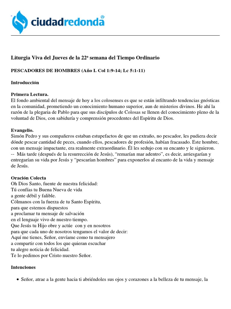 Liturgia 1522 | PDF | Jesús | Oración
