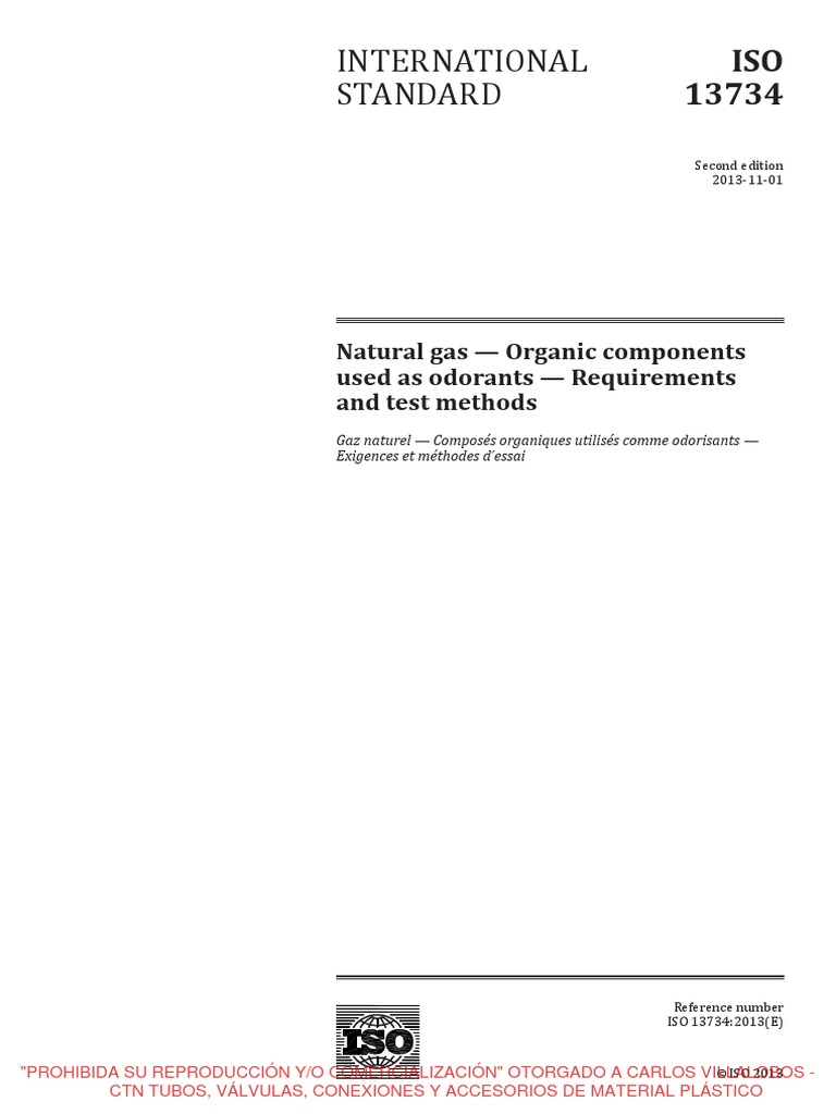 Iso 13734 2013 (E) | PDF | Thiol | Odor