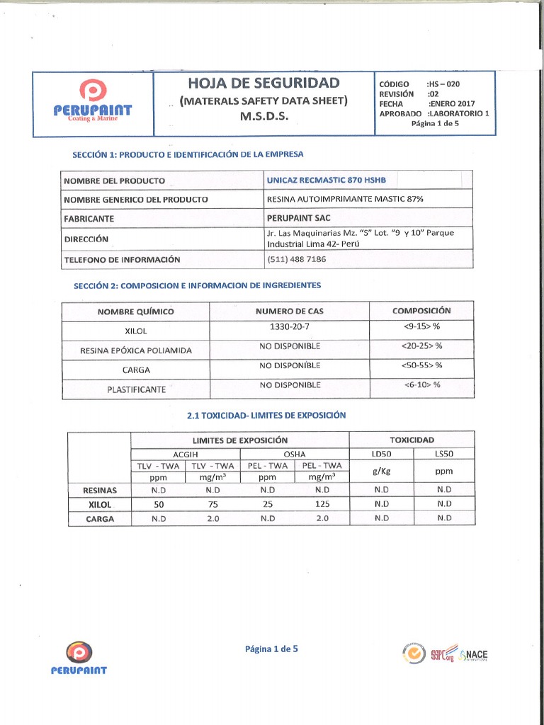 Catalizador Mastic Epoxico Unicaz Promastic 89 MP | PDF