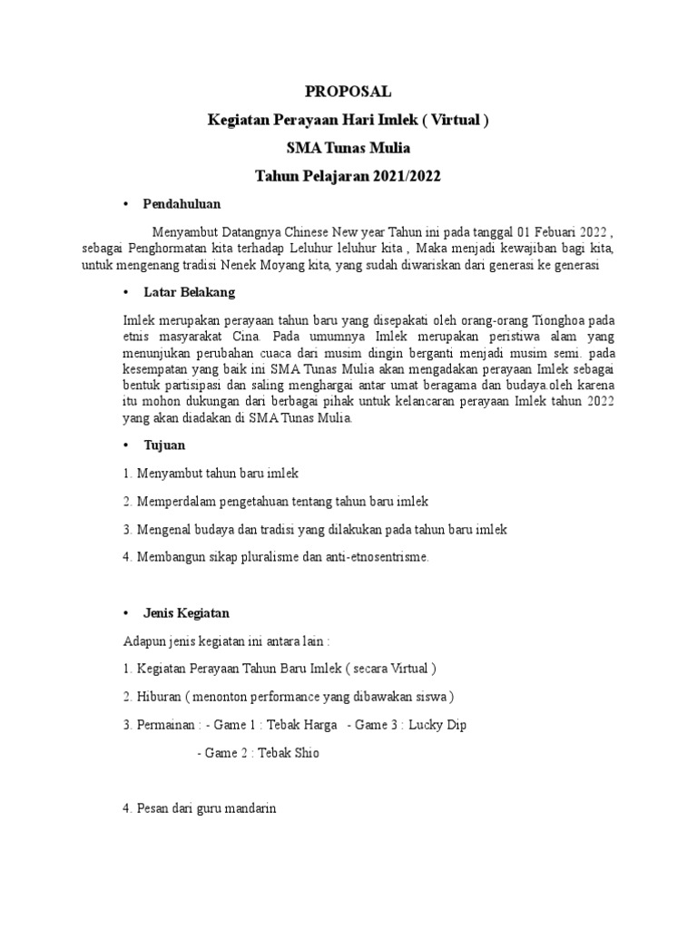 Proposal CNY 2022 | PDF