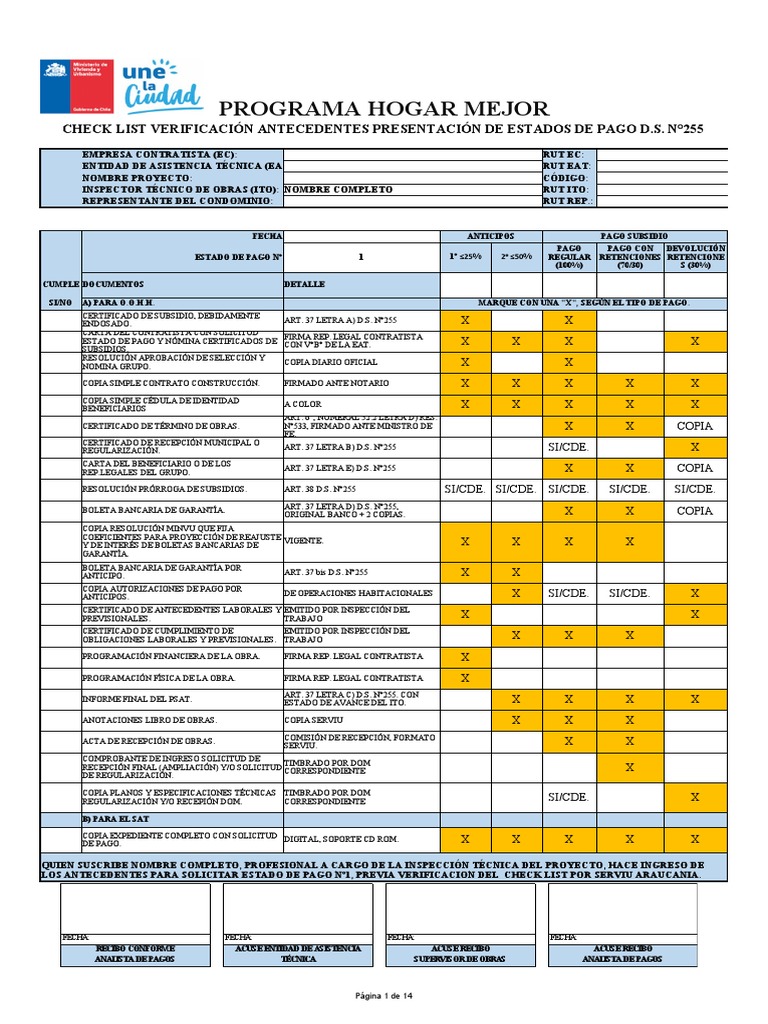 Check List Eepp Programa Hogar Mejor | PDF | Control de acceso | Costa Rica