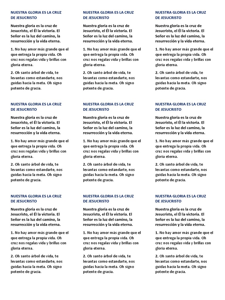 Nuestra Gloria Es La Cruz de Jesucristo | PDF | Cristo (título ...