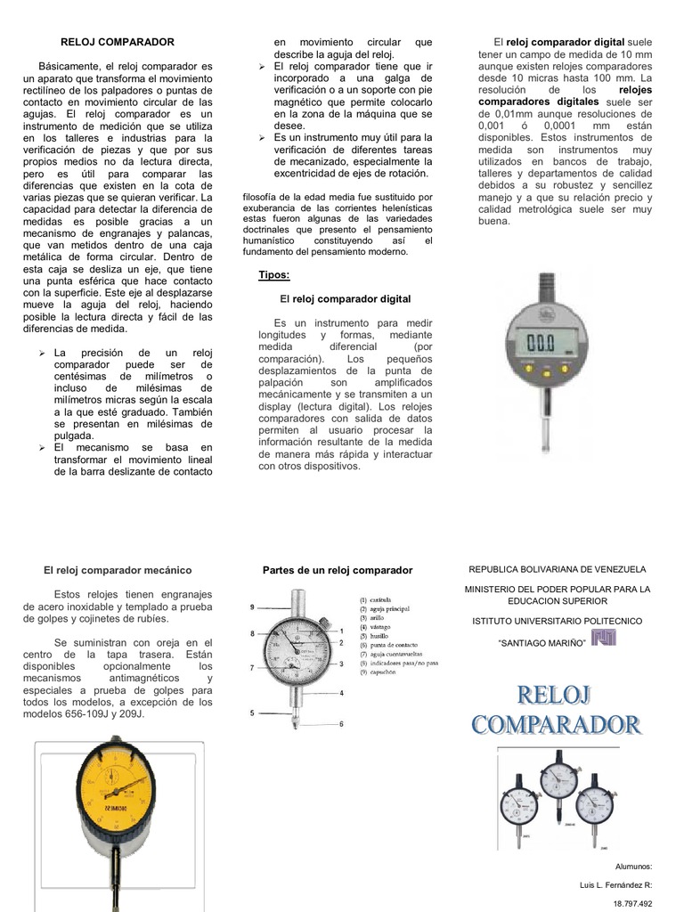 Reloj Comparador: Conceptos y Uso | PDF