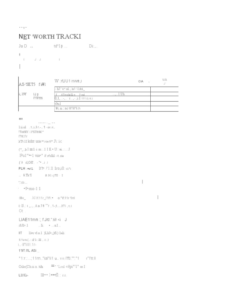 Net Worth Tracking Sheet | PDF Net Worth Tracking Sheet | PDF