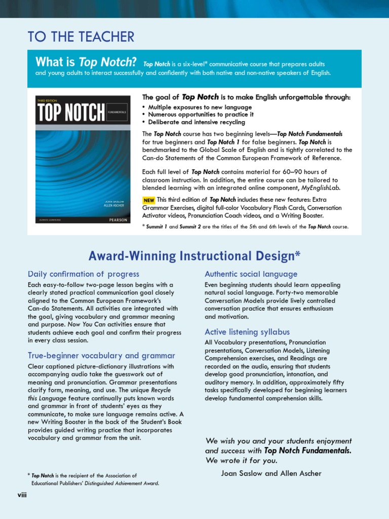 Top Notch 1 To The Teacher | PDF | Vocabulary | Pedagogy