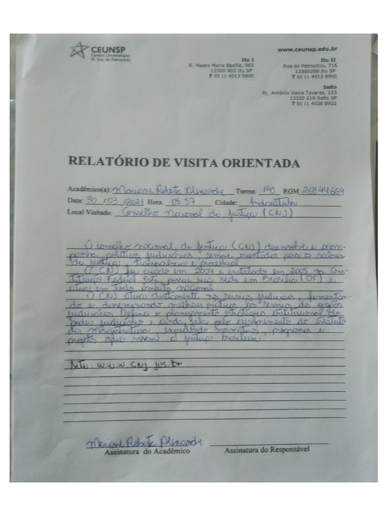 Relatório de Visita Orientada 2 | PDF