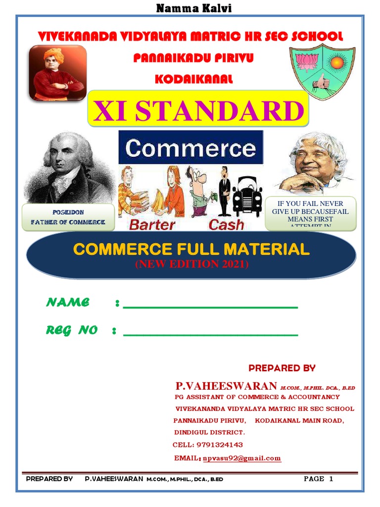 Namma Kalvi 11th Commerce Full Study Material em | PDF | Cooperative ...