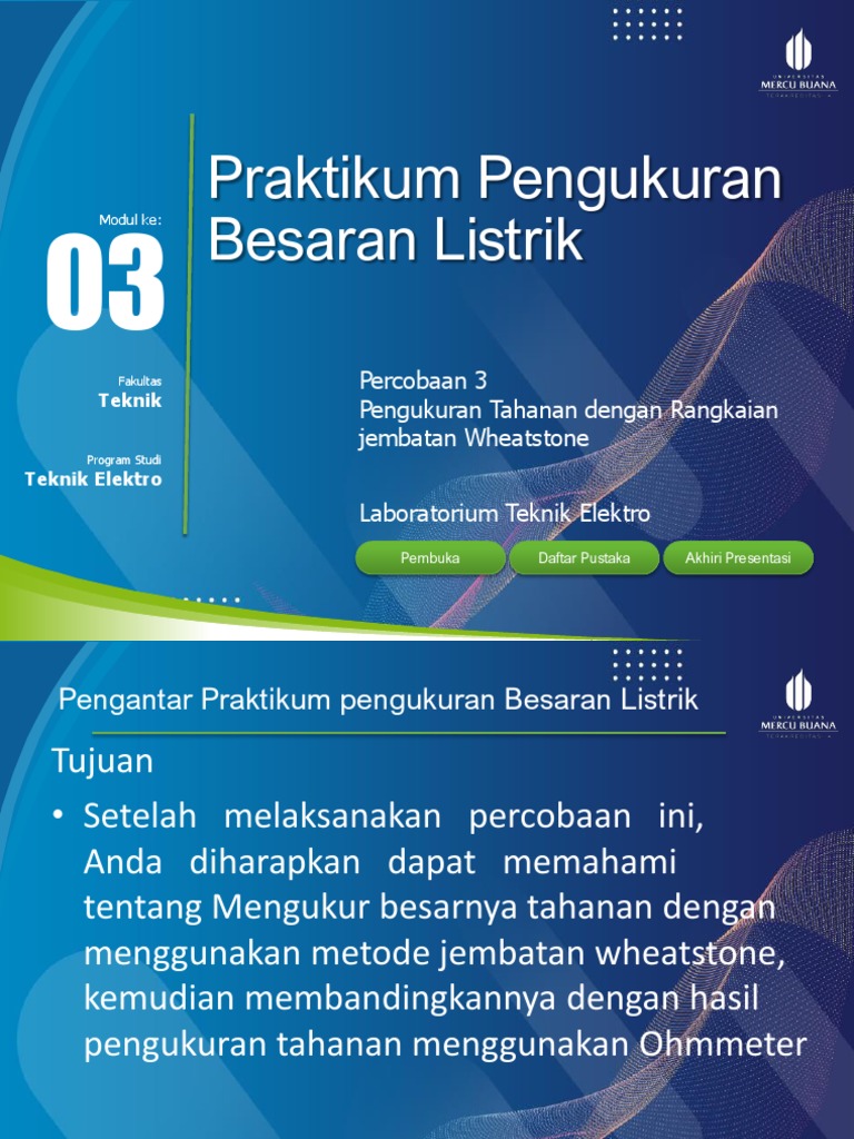 PPT Modul 3 Praktikum Pengukuran Besaran Listrik | PDF