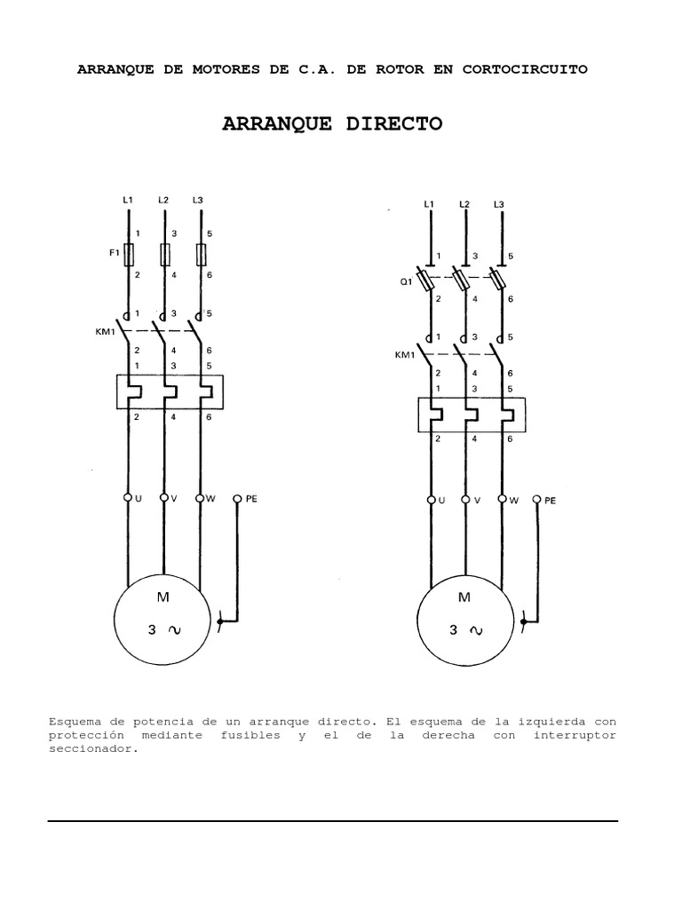 2.1 Esquemas Arranque de Motores CA | PDF | Corriente alterna ...