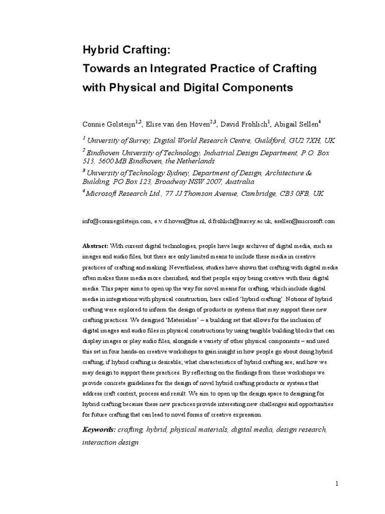 Hybrid Crafting Towards An Integrated PR | Download Free PDF | Design ...