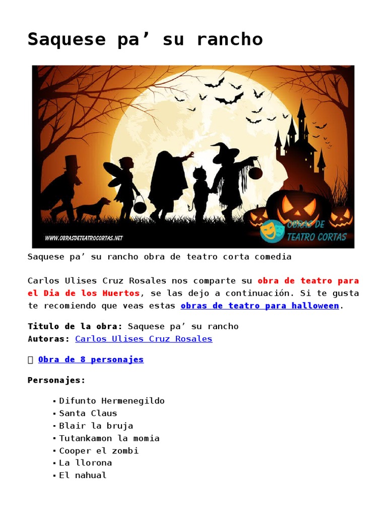 Saquese Pa Su Rancho | PDF | Víspera de Todos los Santos | Folklore