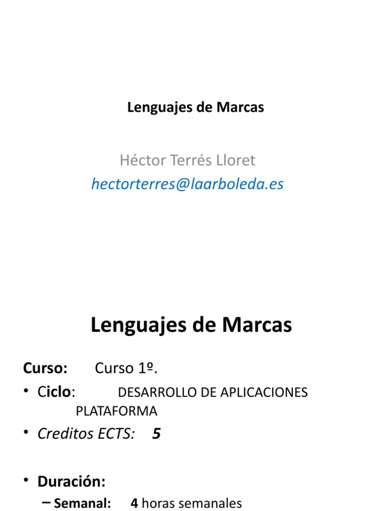 Presentacion moduloLM | PDF | Xml | Lenguaje de programación