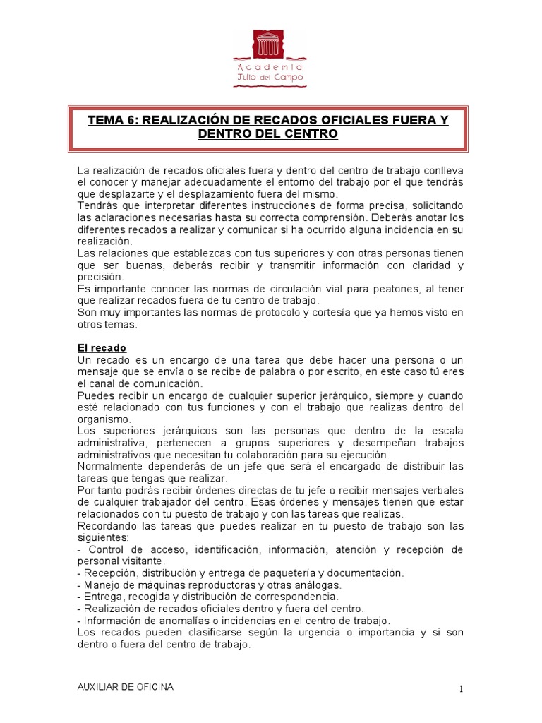 Recados Oficiales en el Trabajo | PDF | Comunicación | Peatonal