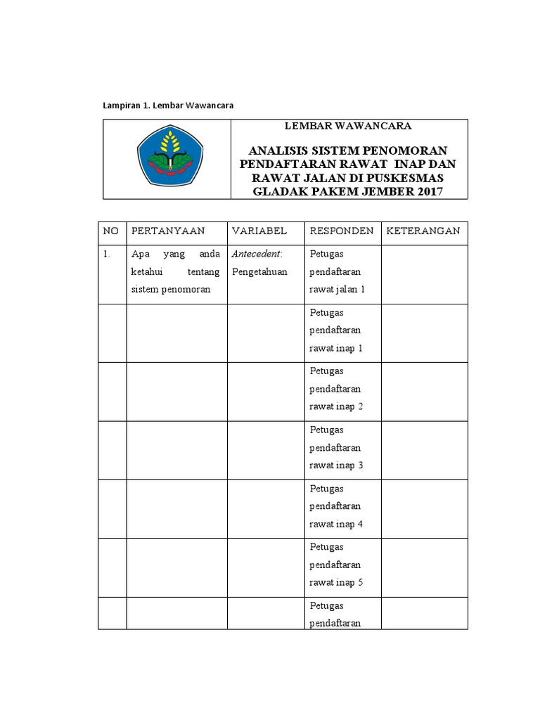 Lampiran Lembar Wawancara | PDF