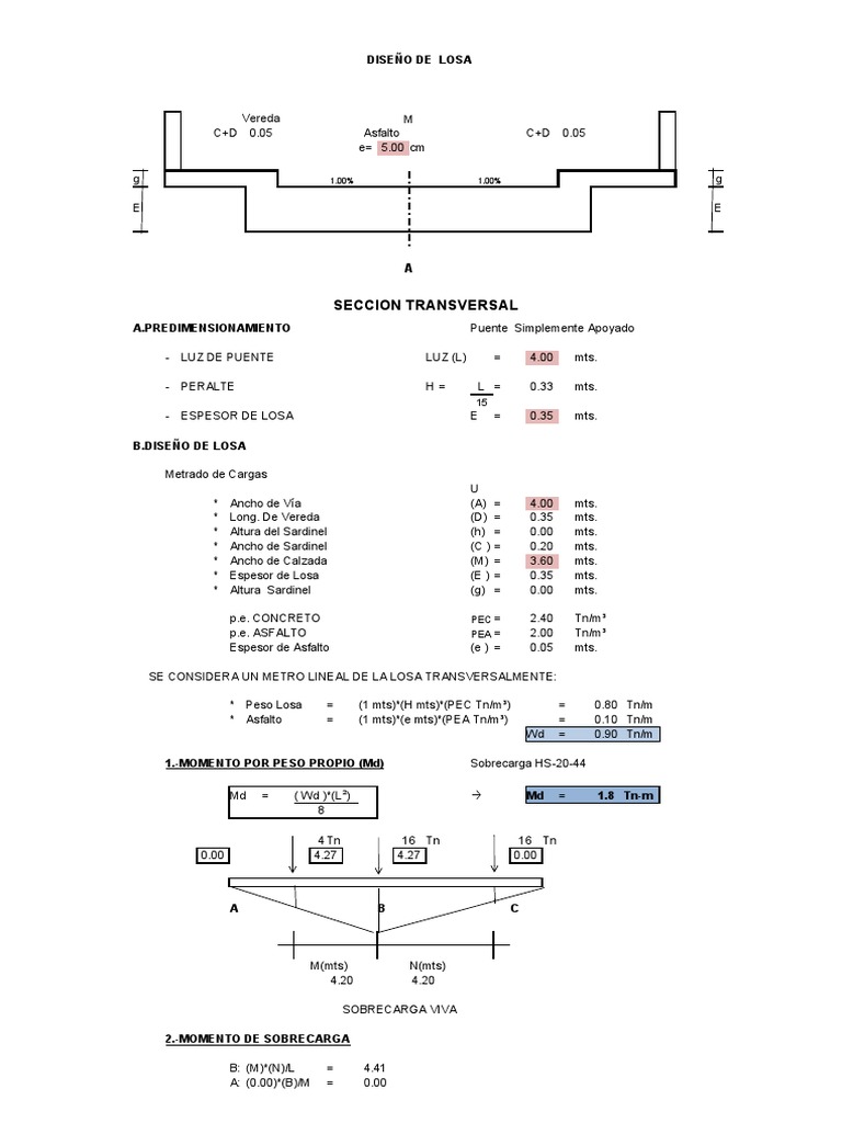ANALISIS Y DISEÑO DE UN PONTON | PDF