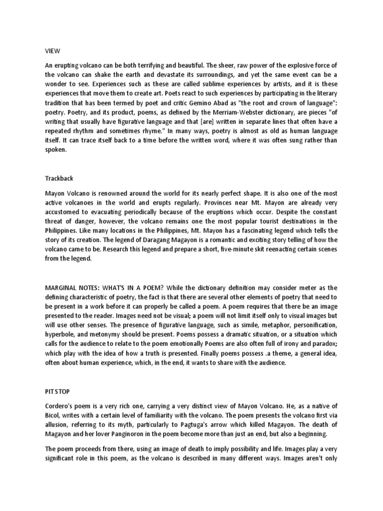 Mayon Notes | PDF | Poetry