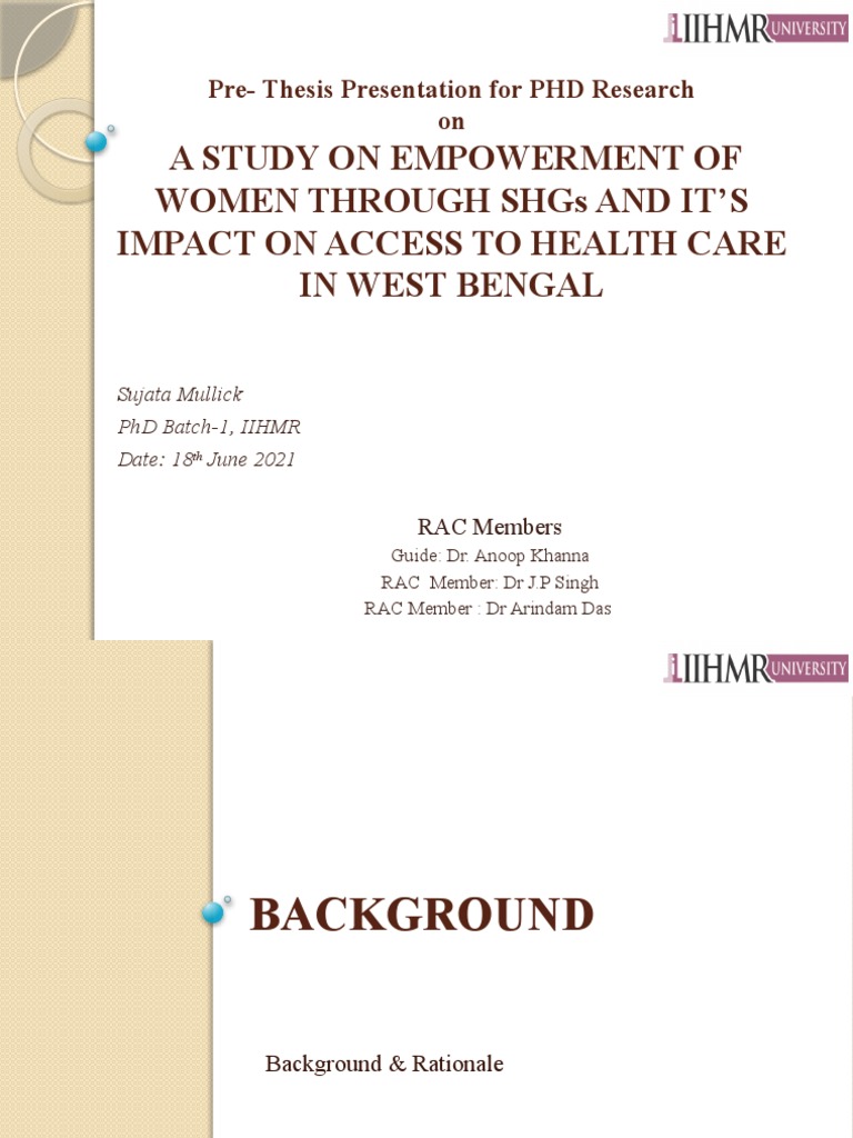 Pre Thesis Presentation SMullick RAC Reviewed 180621 Final | PDF | Microfinance | Quantitative ...