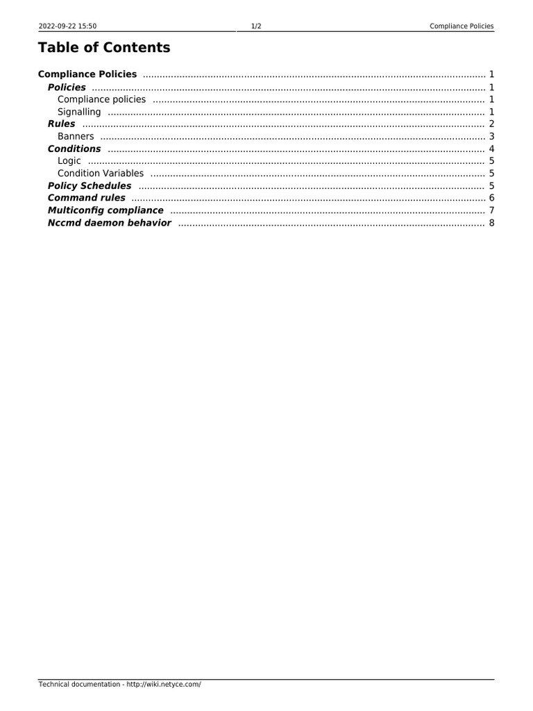 Guide to Compliance Policies in NetYCE Technical Documentation | PDF | Command Line Interface ...