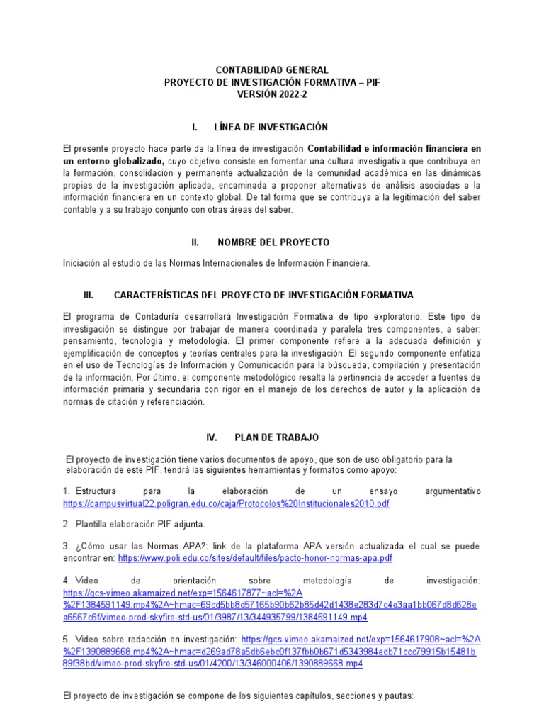 PIF Contabilidad General 2022-2 | PDF | Contabilidad | Ensayos