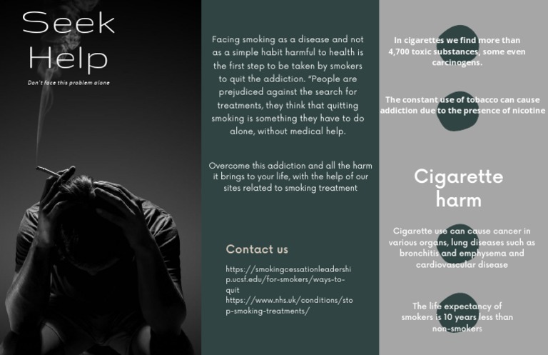 C-Fold Brochure on Smoking Cessation | PDF | Addiction | Tobacco Smoking