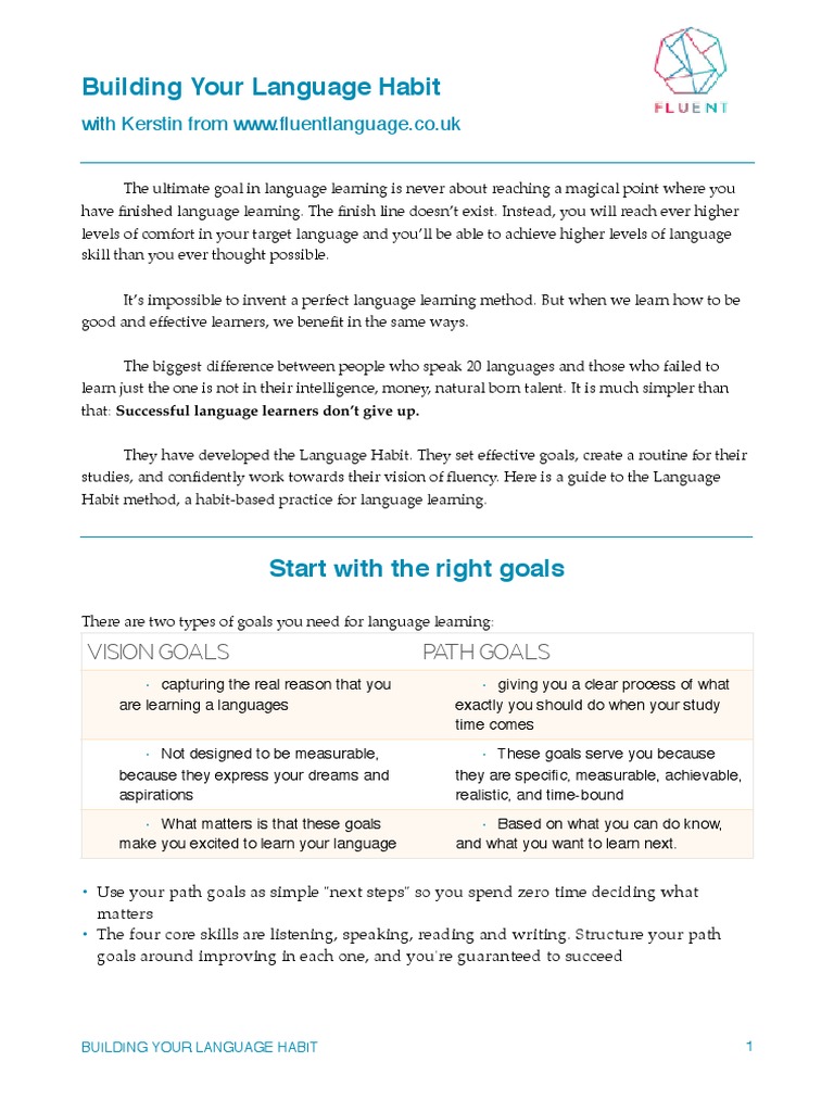 Building Your Language Habit | PDF | Fluency | Learning