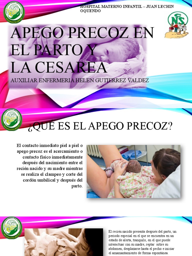 Apego Precoz en El Parto y Cesarea - Helen | PDF | Parto | Amamantamiento