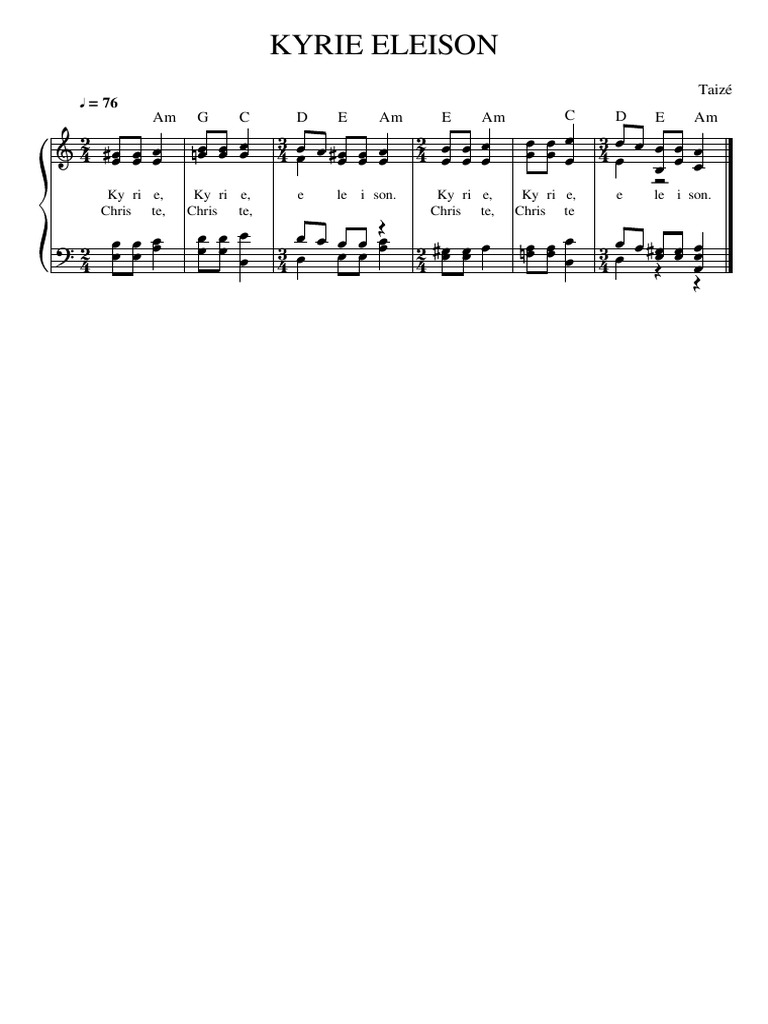 Taizé Kyrie Eleison Sheet Music | PDF