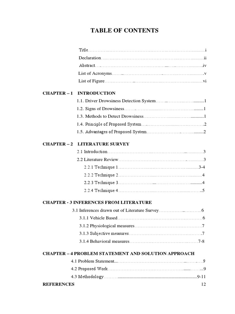 Driver Drowsiness Detection - (Sample) Project Synopsis Report | PDF ...