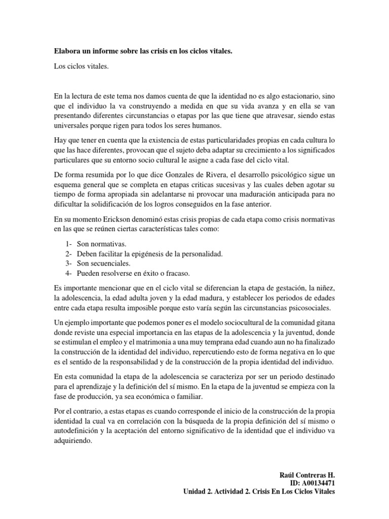 Contreras Raúl Unidad 2 Actividad 2 | PDF | Adolescencia | Adultos