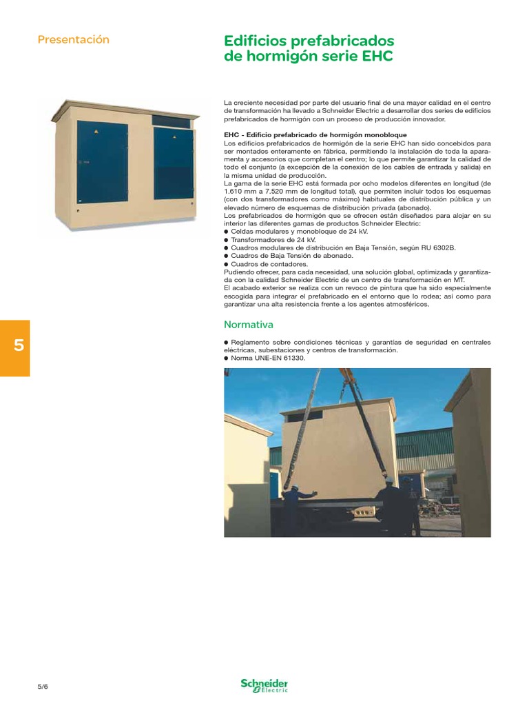 Edificios Prefabricados de Hormigón Serie EHC | PDF | Subestacion electrica | Hormigón