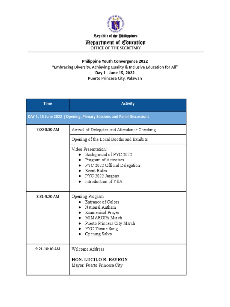 Philippine Youth Education Event | PDF | Philippines