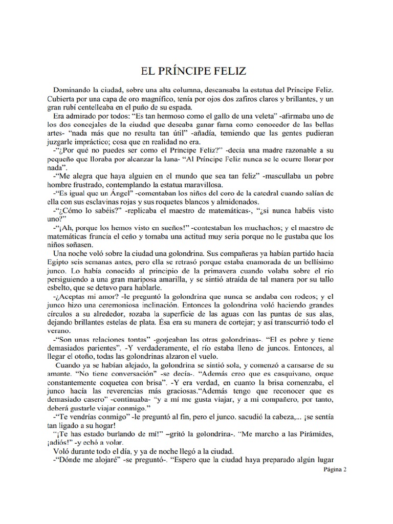 El Principe Feliz - Oscar Wilde | PDF