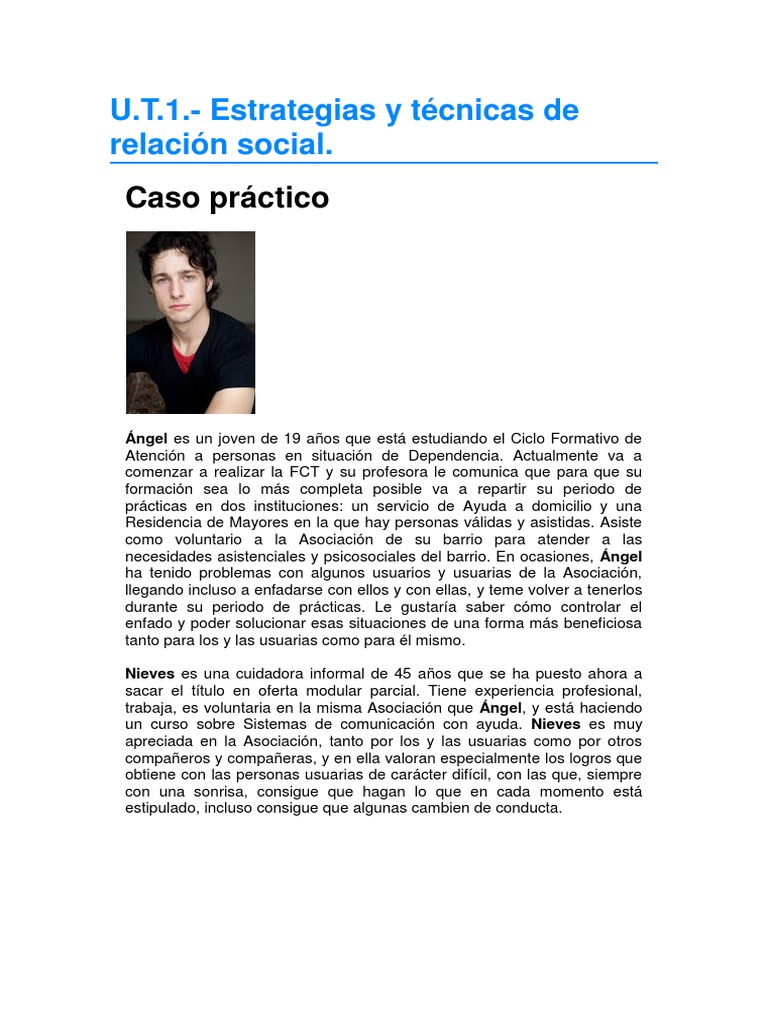 U.T.1. - Estrategias y Técnicas de Relación Social. | PDF | Las emociones | Inteligencia emocional