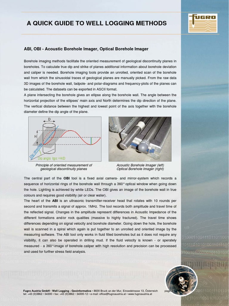 Well Logging Methods Overview Guide | PDF | Porosity | Flow Measurement