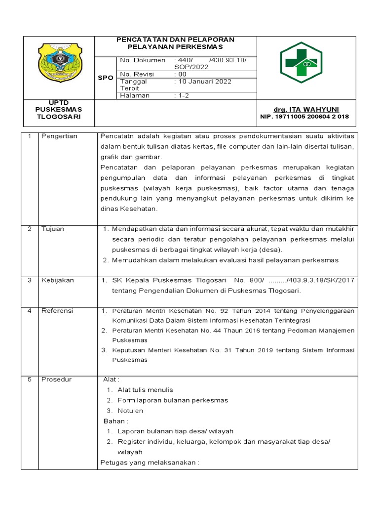 Pencatatan dan Pelaporan Perkesmas | PDF | Sains & Matematika
